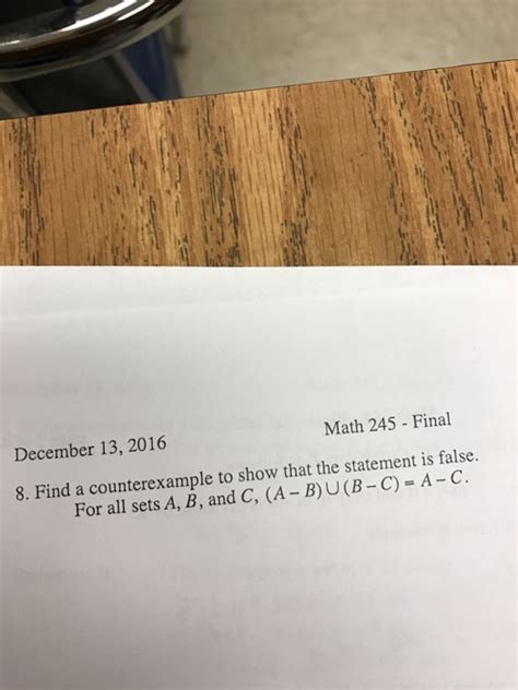 solved find a counterexample to show that the statement is