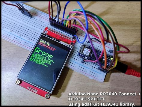 Arduino Er Arduino Nano RP2040 Connect ILI9341 SPI TFT Using Adafruit ILI9341 Library
