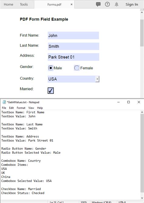 c vb extract form field values from pdf