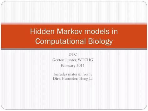 ppt hidden markov models in computational biology powerpoint presentation id 2088123