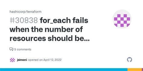 For Each Fails When The Number Of Resources Should Be Known Issue
