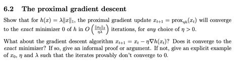 solved 6 2 the proximal gradient descent show that for h x