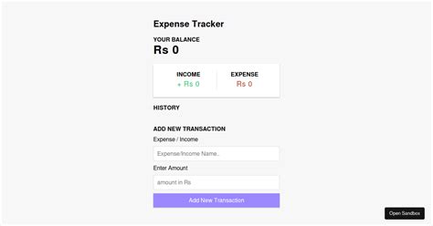 React Redux Expense Tracker Codesandbox