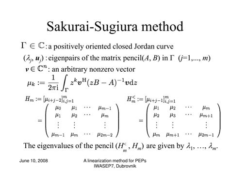ppt a linearization method for polynomial eigenvalue problems using a contour integral