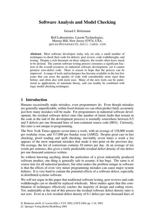 pdf software analysis and model checking