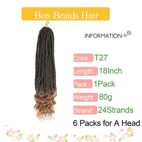 1 Paquete De Cabello Box Braids De Ganchillo De 14 30 Pulgadas Con