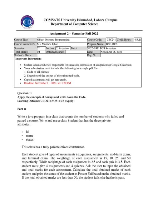 assignment 2 statement pdf computer program programming