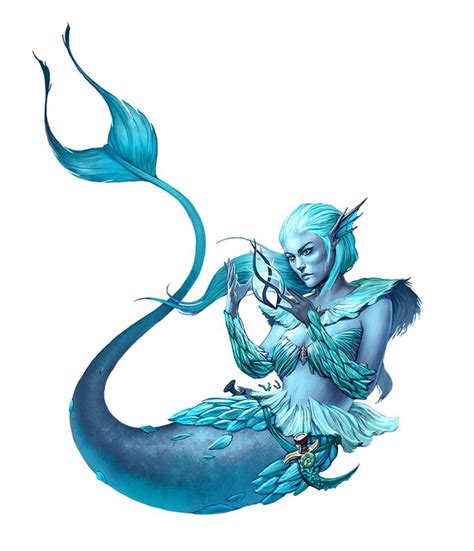 Female Merfolk Bard Wavecaller Pathfinder 2e Pfrpg Dnd Dandd 35 5e 5th Ed D20 Fantasy