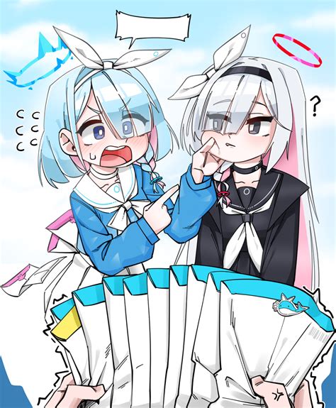 Sensei Arona And Plana Blue Archive Drawn By Fey Whitepaper Danbooru