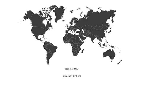 Premium Vector Detailed World Map With Borders Of States Isolated