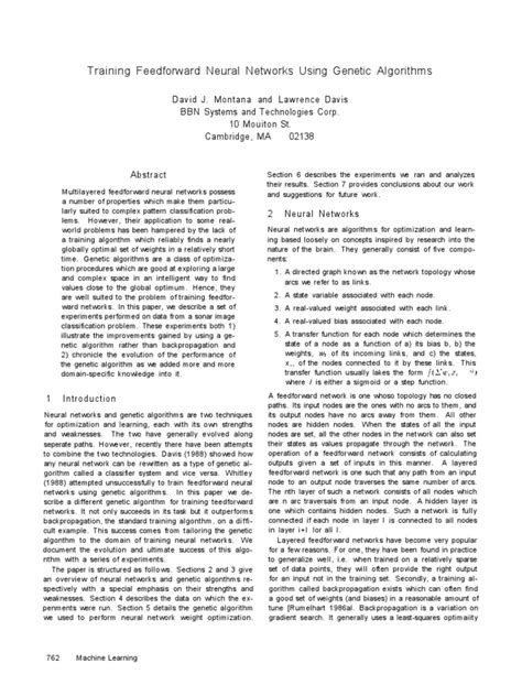pdf training feedforward neural networks using genetic algorithms dokumen tips