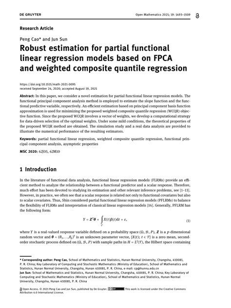 pdf robust estimation for partial functional linear regression models based on fpca and