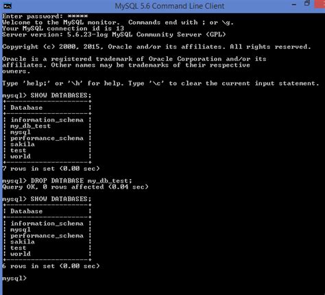 creating dropping and selecting database beginners guide to mysql and mariadb