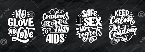 Safe Sex Slogans Great Design For Any Purposes Lettering For World Aids Day Design Stock