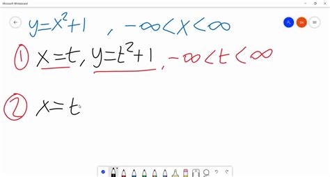 solved find two different pairs of parametric equations for each rectangular equation y x 2 1