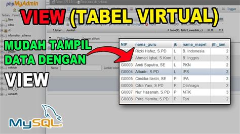 Cara Membuat View Tabel Virtual Di MySQL Query SQL Tutorial YouTube