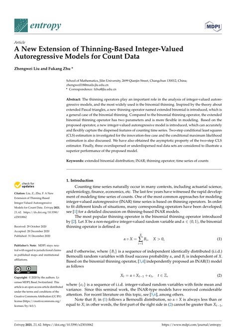 pdf a new extension of thinning based integer valued autoregressive models for count data