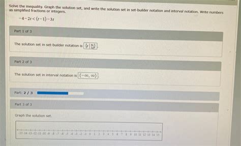 solved solve the inequality graph the solution set and