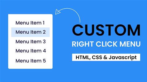 custom right click context menu html css and javascript youtube