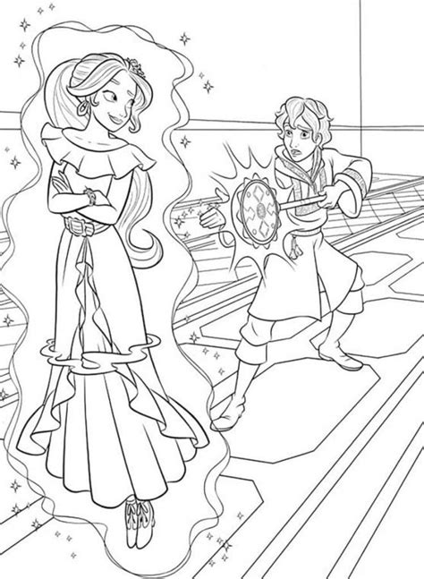 Coloriage Princesse Elena d Avalor avec Mateo dessin gratuit à imprimer
