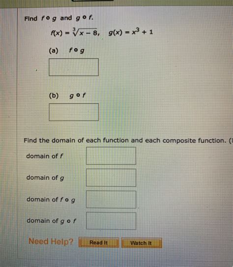 solved find fog and go f f x x 8 g x x3 1 a fog