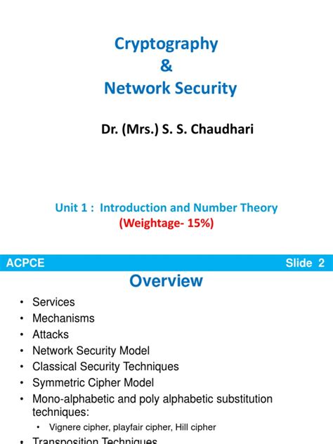unit 1 introduction and number theory pdf pdf cryptography cryptanalysis