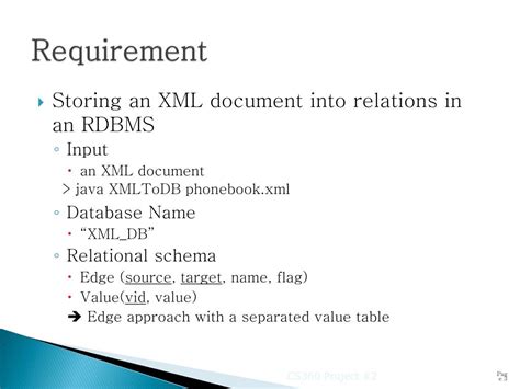 ppt cs360 project 2 an xml storing and querying system powerpoint presentation id 5762843