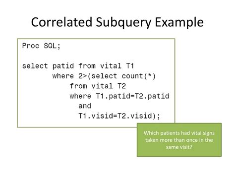 ppt correlated subqueries in proc sql powerpoint presentation free download id 828751