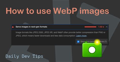 how to use webp images