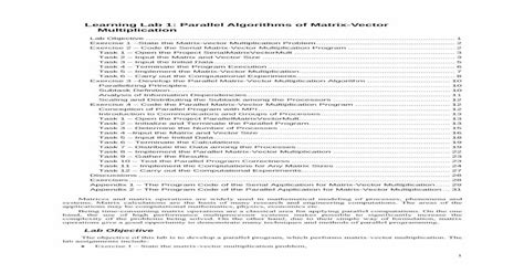 pdf lab 1 parallel algorithms of matrix vector multiplication dokumen tips