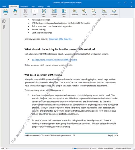 add a non removable confidential watermark to a pdf document