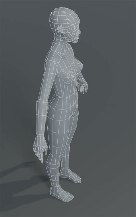 Artstation Female Body Base Mesh 3d Model 1000 Polygons Game Assets