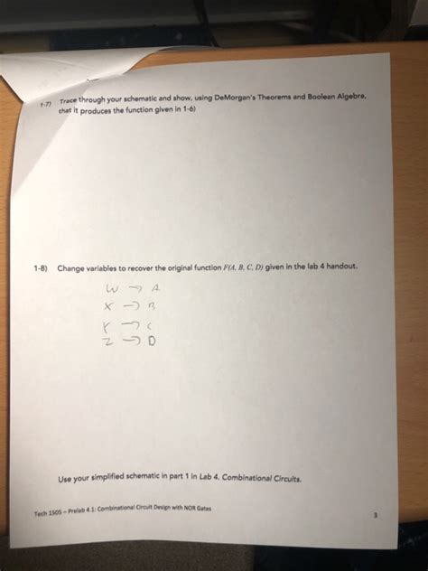 solved trace schematic show using de morgan s theorems boolean algebra produces function