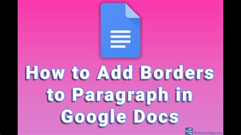 How To Add Borders To Paragraph In Google Docs YouTube
