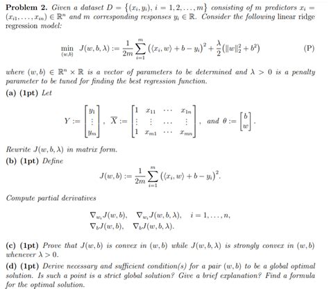 solved problem 2 given a dataset d { xi yi i 1 2 … m}