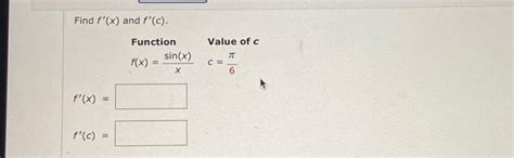 solved find f x and f c function f x f x f c