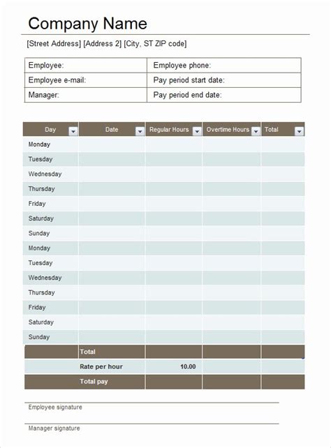 50 Employee Bi Weekly Timesheet Template Ufreeonline Template
