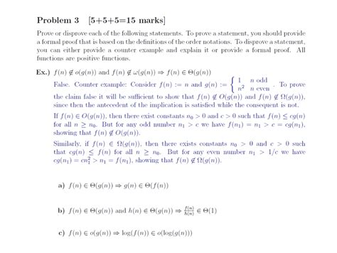 solved problem 3[5 5 5 15 marks ] prove or disprove each of