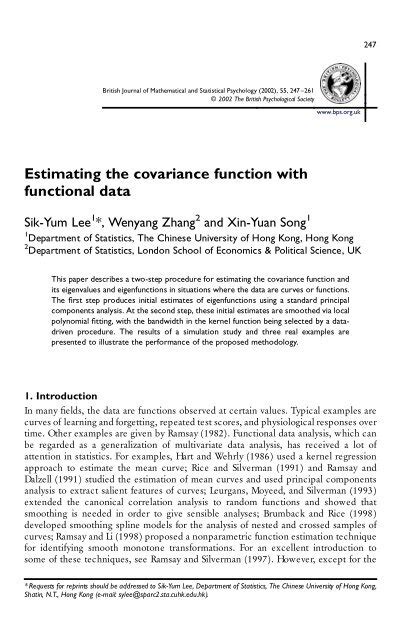 estimating the covariance function with functional data statistics