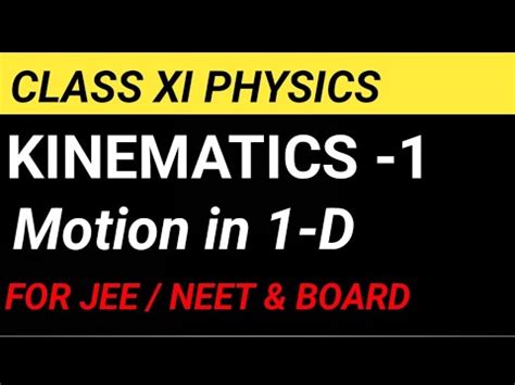 Class 11 Physics Chapter 03 KINEMATICS Motion In Straight Line 01