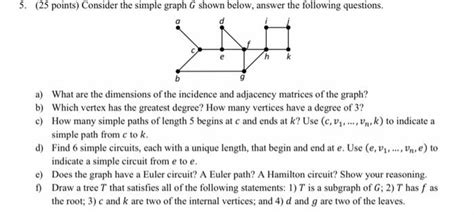 solved 5 25 points consider the simple graph g shown