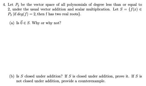 solved 4 let p2 be the vector space of all polynomials of