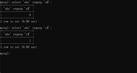 mysql database basic operation regular expression