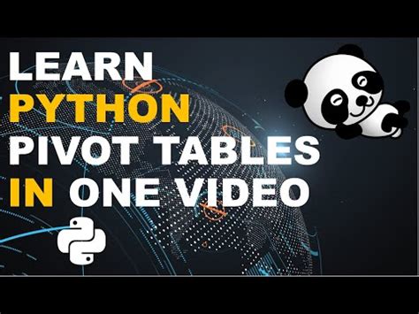 Pivot Tables In Python Using Pandas YouTube