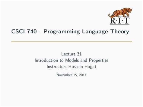 PDF CSCI 740 Programming Language Theoryhh Teaching Media Plt17