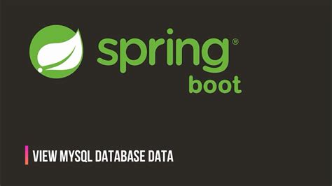 09 view data from mysql database in spring boot youtube