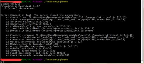 NodeJS连接MySQL时遇到的问题 Error Connection lost The server closed the