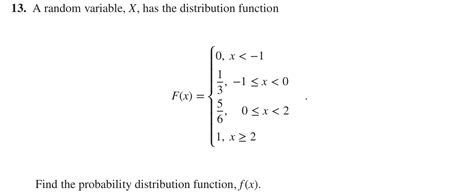 solved 13 a random variable x has the distribution