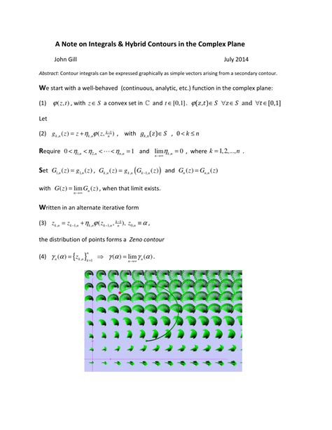 pdf a note on integrals and hybrid contours in the complex plane