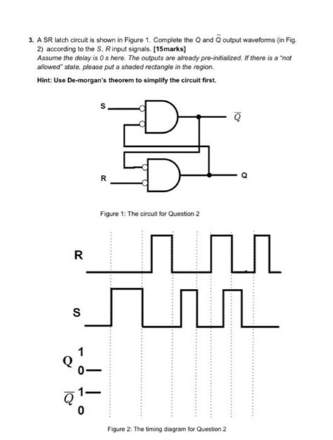 solved 3 a sr latch circuit is shown in figure 1 complete